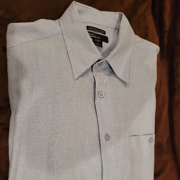 Mark Edwards | Shirts | Mark Edwards Mens Light Blue Linen Mix Size ...
